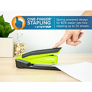 Bostitch InPower Spring-Powered Desktop Stapler, Green (1123)
