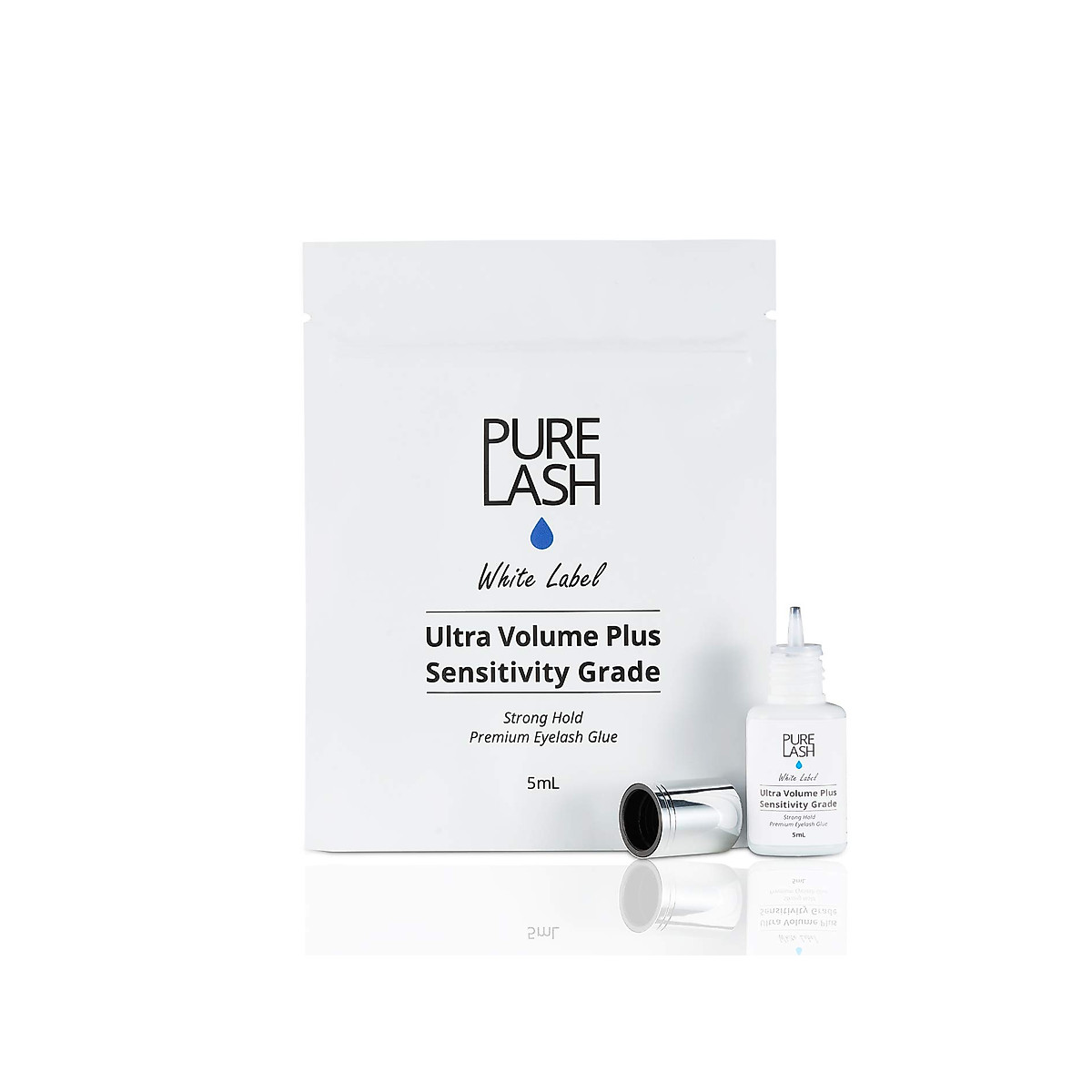 Most Sensitive Eyelash Extension Glue / Pure Lash / White Label / 5 Milliliter / 2-3 Seconds Drying Time / Retention 4-5 Weeks / Professional Use Only / Sensitivity Grade Adhesive
