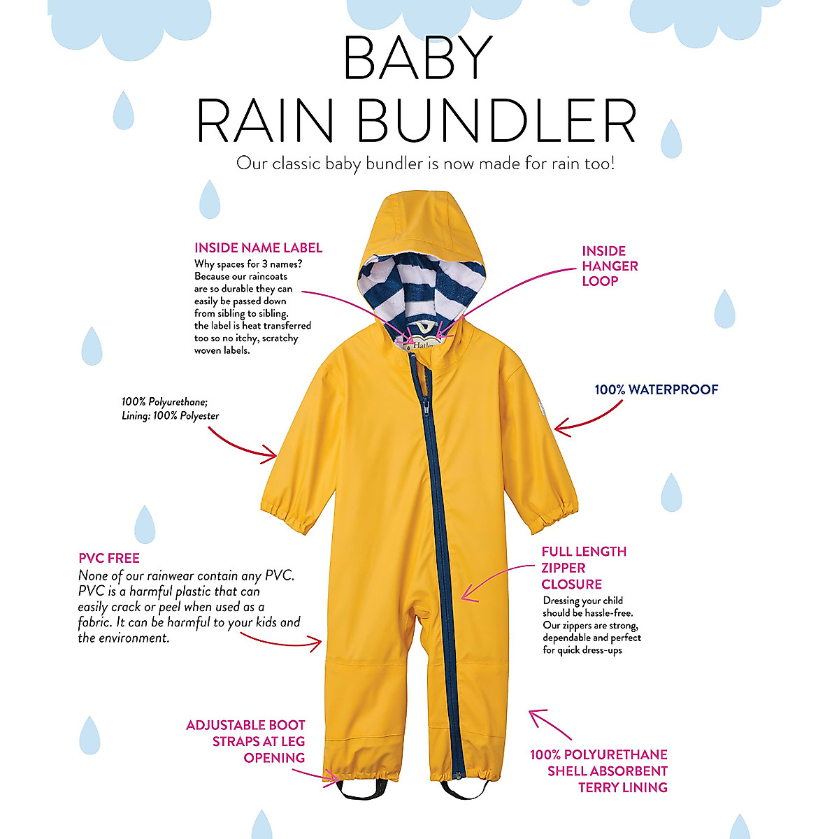 Hatley Baby Rain Bundler, Lilac, 2-3 Years