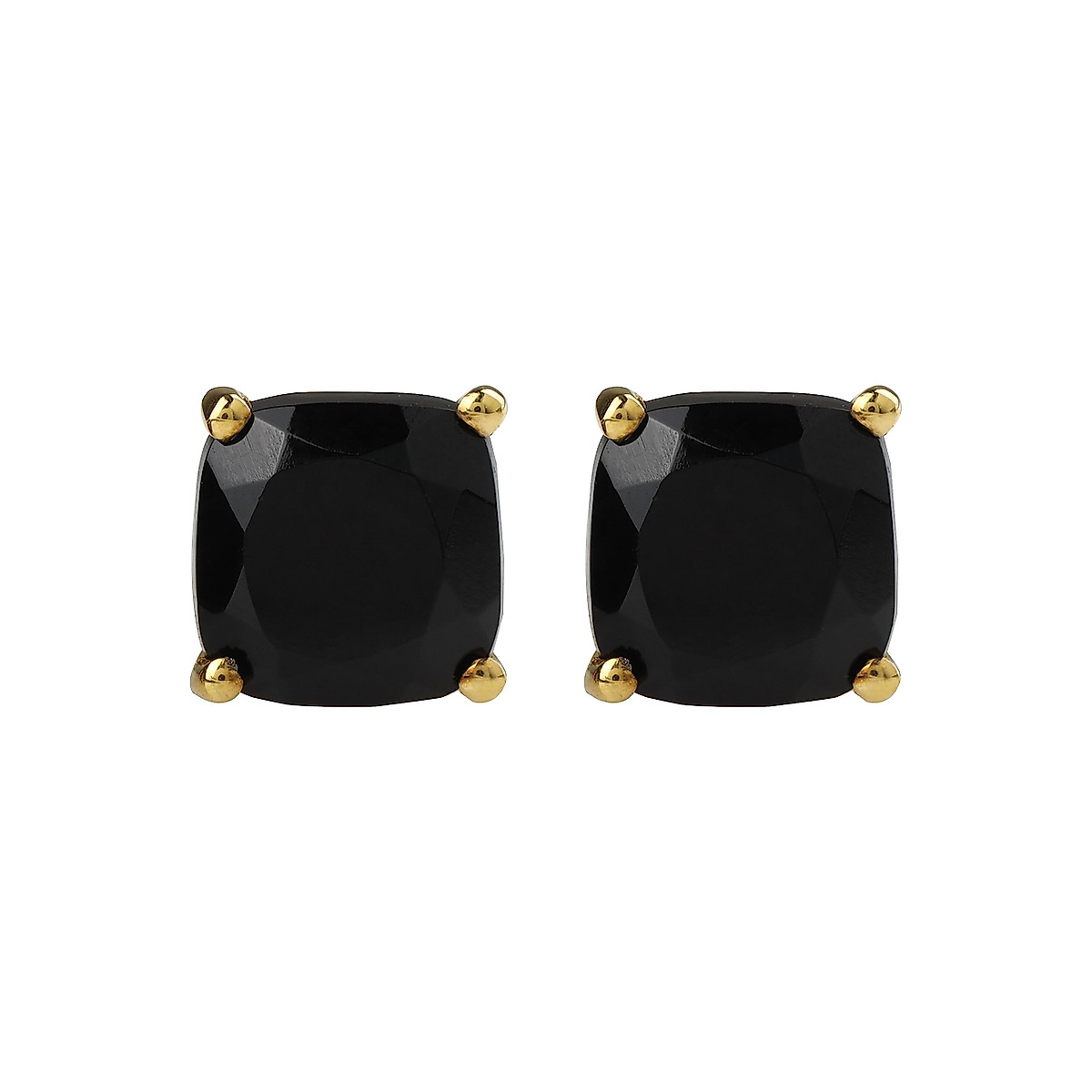 YoTreasure 1.80 Ct. Black Onyx Earrings Solid 10k Yellow Gold Stud Jewelry