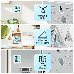 DOQAUS Digital Hygrometer Indoor Thermometer for Home, Room Thermometer with 3s Fast Refresh & Max Min Records, Temperature Humidity Monitor Meter with Touch LCD Backlight, USB Rechargeable