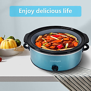 Silicone Slow Cooker Liners fit Crock-Pot 7-8 Quart Oval Slow Cooker，Reusable & Leakproof Dishwasher Safe Cooking Liner for 7 Quart Crock Pot (1pcs-Blue [Fit 7 to 8 QT][12"D x 9.25"W x 4.92"H])