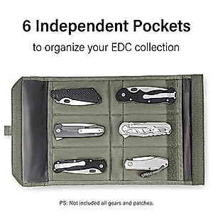 TACTICAL GEEK EDC Folding Gear Organizer Bag, Multi-Purpose Hanging Storage Bag for Art Supplies, Waterproof Portable Accessories Pockets Green