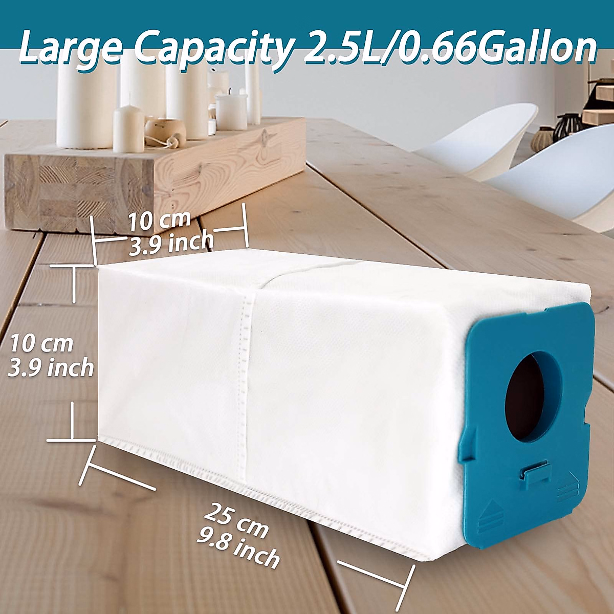 12 Pack VCA-ADB953 Dust Bag for Samsung BESPOKE Jet Cordless Stick Vacuum Cleaner, GLDCAPA 2.5L Large Capacity Automatic Dust Collection Bag for All In One Clean Station