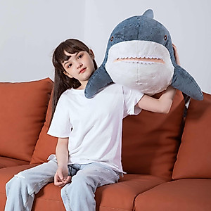 MorisMos Giant Stuffed Animal Shark Plush, Shark Stuffed Animal Large, Soft Shark Pillow Stuffed Toy for Kids, 32in