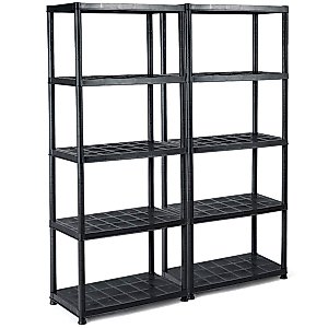 Giantex 2 Pieces 5-Tier Ventilated Shelving Storage Rack, Free Standing Multi-Use Shelf Unit, No Tools Required, 36”L X 18”W X 73”H