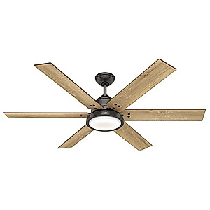 Hunter Fan Company 59461 Warrant 60 Inch Multiple Speed Ceiling Fan with LED Light, Remote Control, and Reversible Blades, Noble Bronze Finish