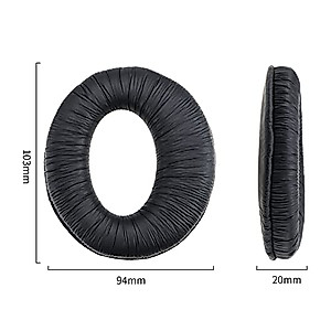 1 Pair Earpads Compatible with Sony MDR-RF970 960R 925R 860F 865R Headphones Replacement Leather Soft Foam Ear Cushions Headset Repair Parts Black