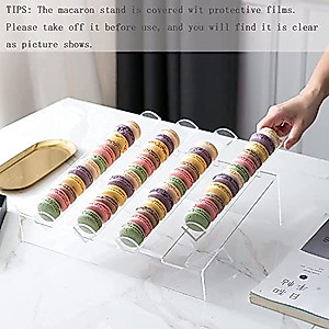 BLBYHO Acrylic Macaron Display Tray, Macaron Cookie Display Stand with 4 Slots…