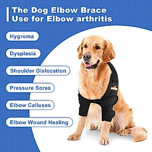 NeoAlly Breathable Dog Elbow Brace Protector Pads for Canine Elbow and Shoulder Support Elbow Hygroma, Dysplasia, Osteoarthritis, Elbow Calluses, Pressure Sores and Shoulder Dislocation (Right Large)