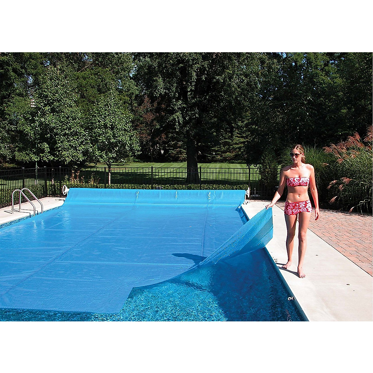Sun2Solar Blue 20-Foot-by-40-Foot Rectangle Solar Cover Heat Retaining Blanket | 800 Series with 6-Pack of Grommets Bundle | In-Ground and Above-Ground Rectangular Swimming Pools | Bubble-Side Down