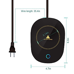 Mug Warmer Coffee Warmer with Automatic Shut Off to Keep Temperature Up to 131℉/ 55℃ Safely Use for Office/Home to Warm Coffee Tea Milk Candle Heating Wax (Black)