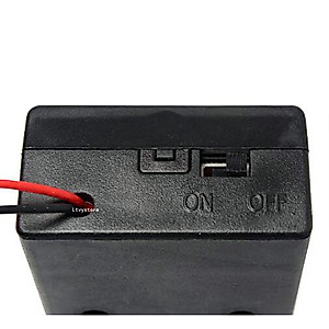 Plastic 18650 Battery Storage Case 2 Slots x 3.7V for 2x18650 Batteries Holder Box Container with ON/Off Switch, Set of 5, by Ltvystore