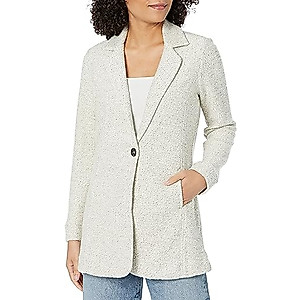 NIC+ZOE Women's Easy Boucle Knit Blazer, Cream Mix
