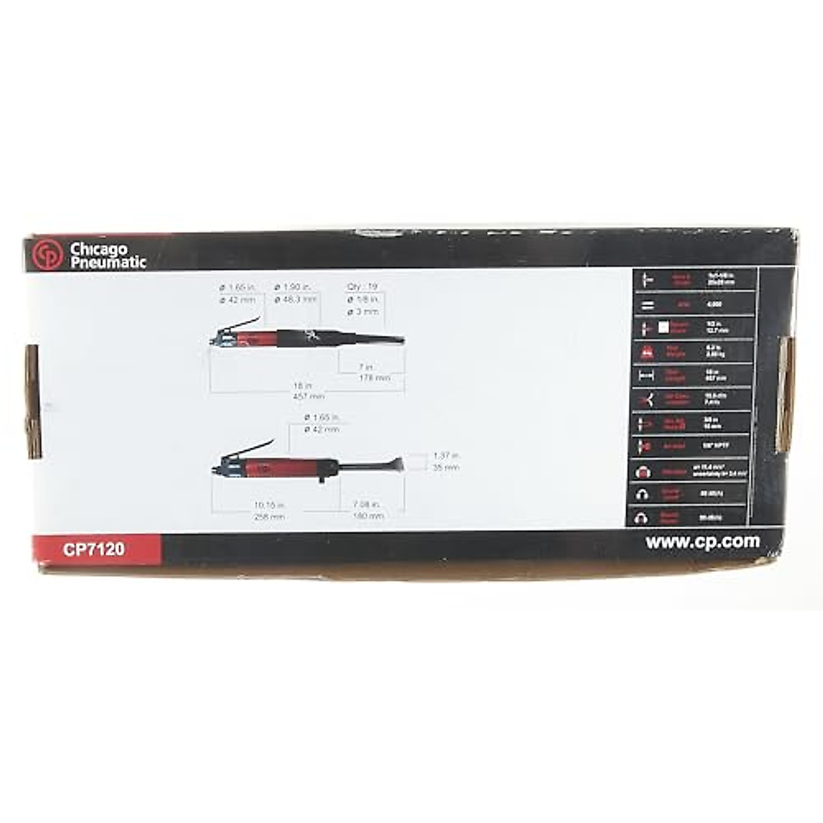 Chicago Pneumatic CP7120 Air Powered Adjustable Needle Scaler and Chisel, 4,600 BPM, Red