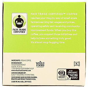 365 by Whole Foods Market, Coffee Colombian Cup Vienna Roast Pods Organic 12 Count, 4.6 Ounce