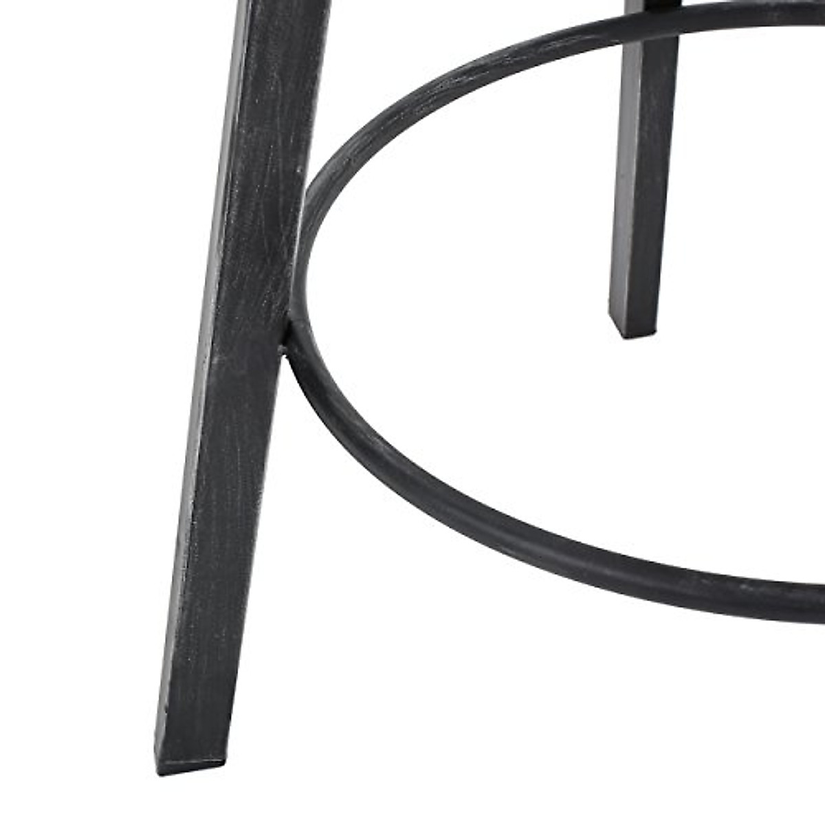 Christopher Knight Home Alanis Firwood Barstool, 39", Black Brush Silver