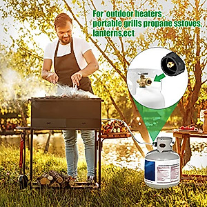 5FT Propane Adapter Hose with Gauge, Stainless Braided Hose extension for most gas appliance, Propane Quick Connect Hose Fits most gas grill, portable generator, Acme to QCC fitting