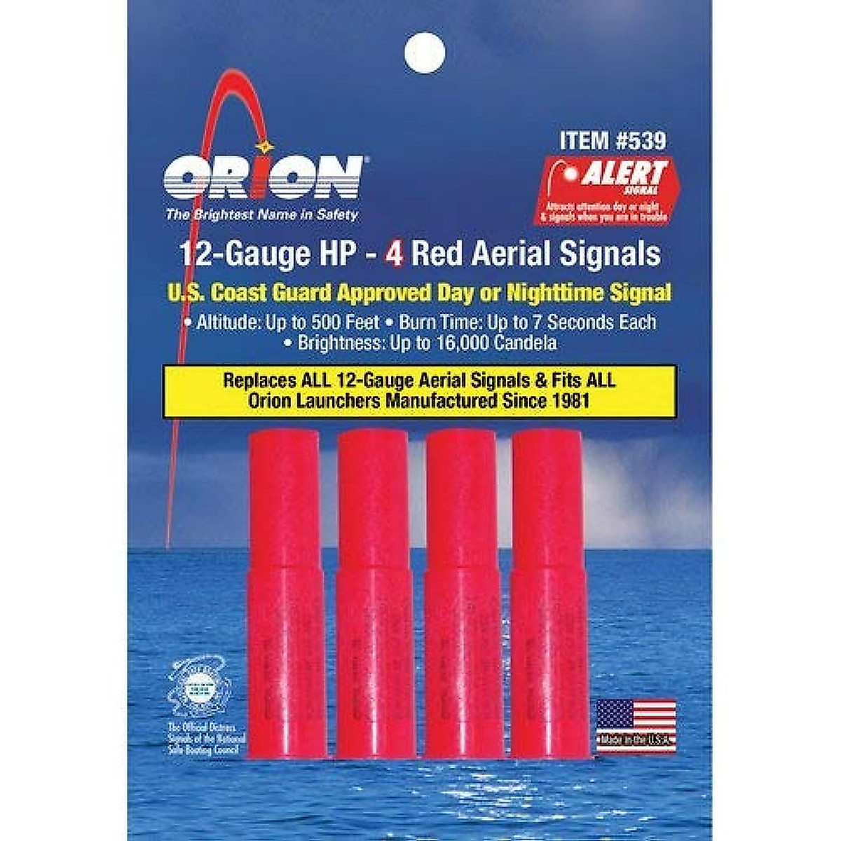 Orion Safety Areial Flare Refill, Red (4 Piece Pack)