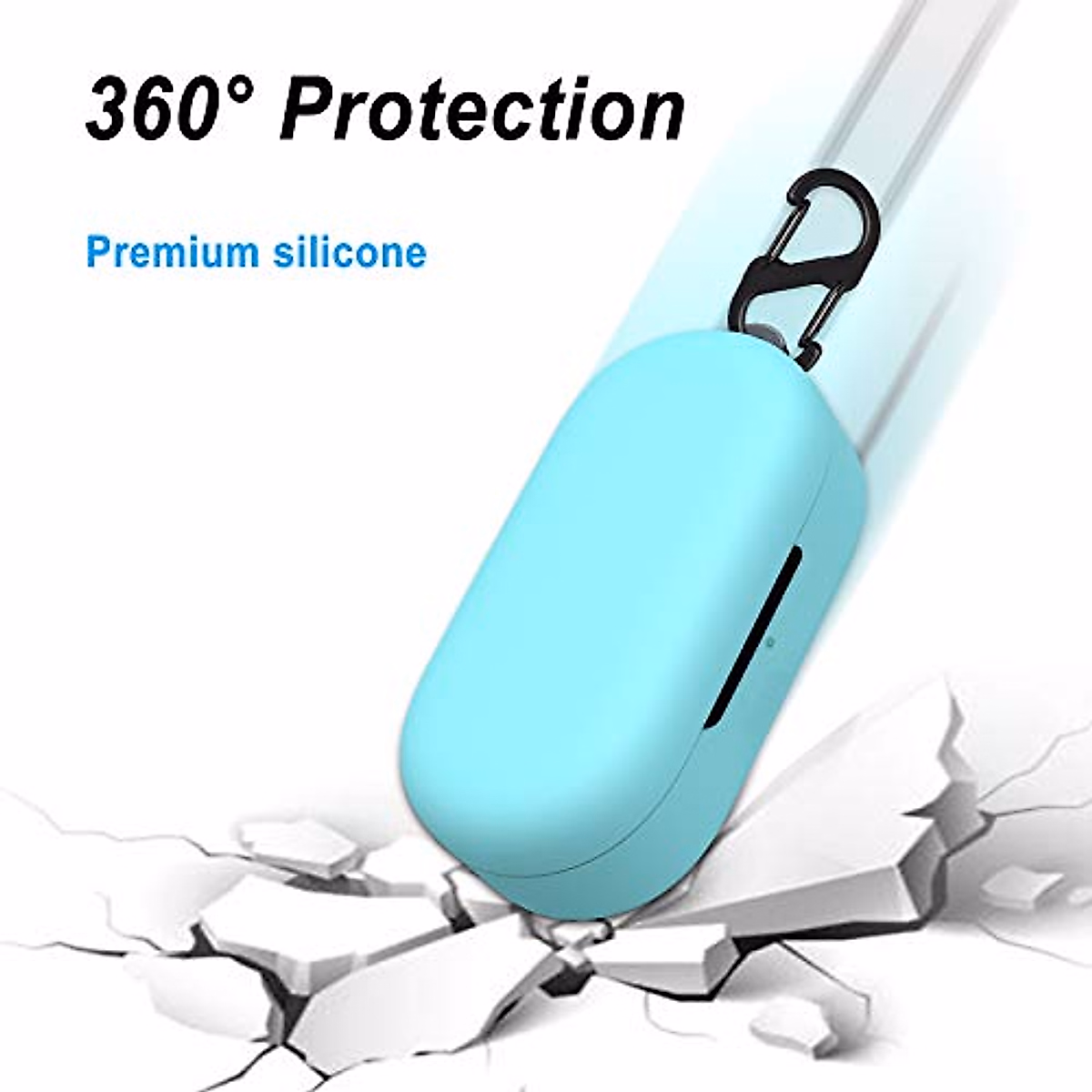 Aotao Silicone Case for TOZO T10, Soft and Flexible, Scratch/Shock Resistant Silicone Cover for TOZO T10 Headphones (Teal)