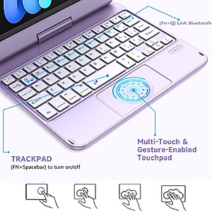 iPad Mini 6 Case with Keyboard, Keyboard iPad Mini 6th Generation 2021 8.3-inch 6th Generation, 360° Rotatable Touchpad Keyboard Case,Thin & Protective for iPad Mini (6th Generation 2021) Tablet