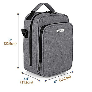 CURMIO Insulin Cooler Case Epipen Travel Bag, Insulated Diabetic Carrying Case with Shoulder Strap for Insulin Supplies, Glucose Meter, Asthma Inhaler, Gray