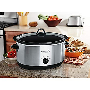 Crock-Pot Large 8 Quart Oval Manual Slow Cooker, Stainless Steel (SCV800-S)