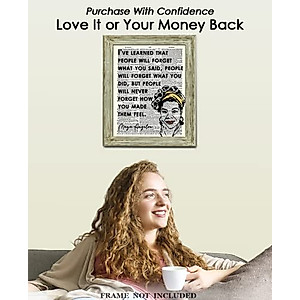 "People Will Forget…" Positive Quote Maya Angelou: Motivational Wall Art Poster, Inspirational Quote Wall Decor Posters for Bedroom & Office Decor for Men, Women & Teen Girl - 8x10 Print Unframed