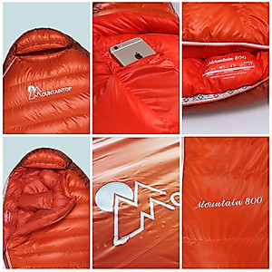 Mountaintop Down Sleeping Bag, 15 Degree F 650 Fill Power Backpacking Sleeping Bag - Ultralight Compact Portable Hiking Camping Sleeping Bag with Compression Sack for Adults, Teen (800g-Blue New)