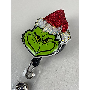 Christmas Nurse Badge Reel, Cute Holiday ID Holder, Retractable Alligator Clip