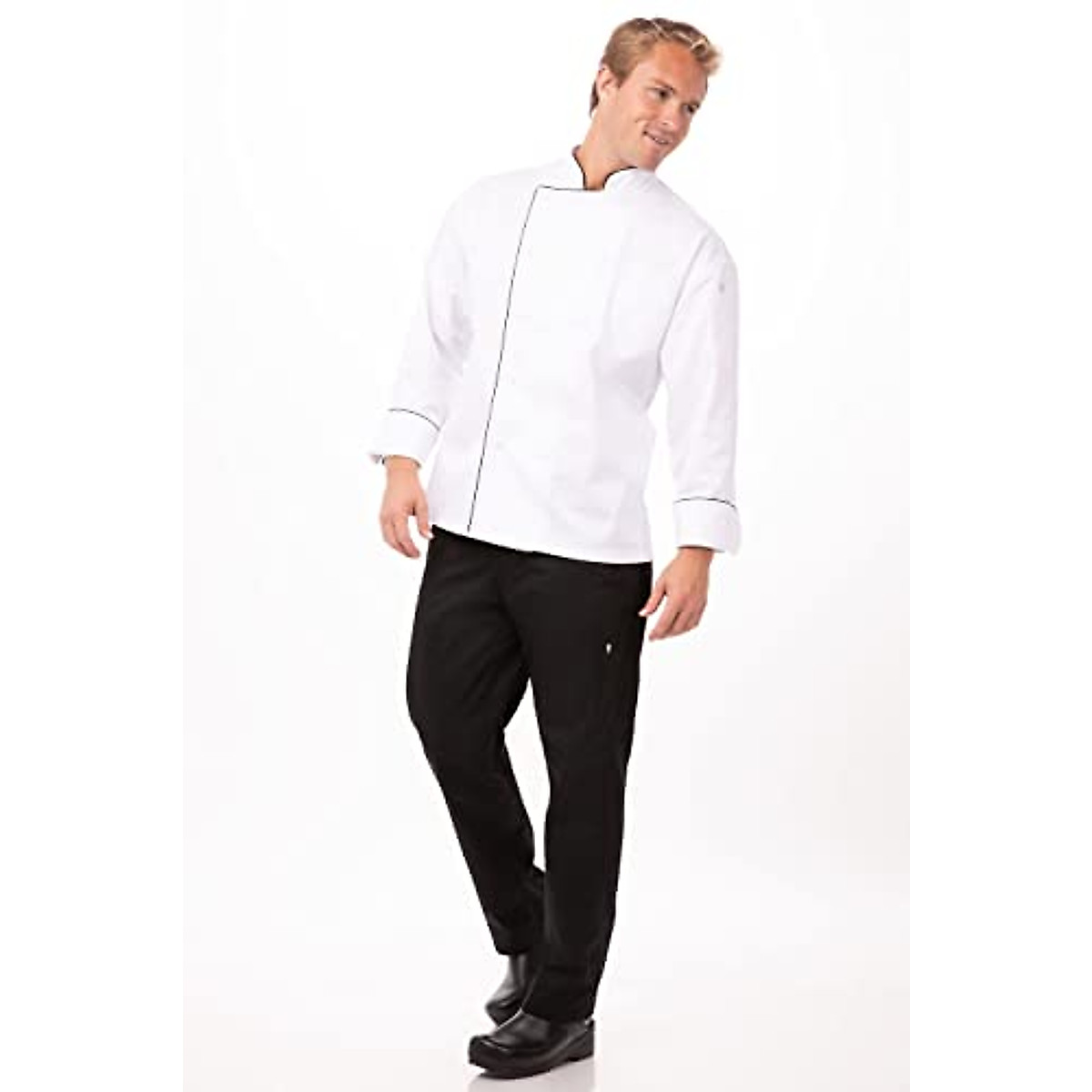 Chef Works Men's Sicily Executive Chef Coat, White, X-Large