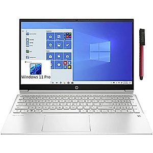 [Windows 11 Pro] HP Pavilion 15 Business Laptop, 15.6" FHD, Intel Quad-Core i7-1195G7 up to 5.0GHz, 16GB DDR4 RAM, 512GB PCIe SSD + 32GB Optane, WiFi 6, Bluetooth 5.2, Type-C, Silver, 64GB Flash Drive