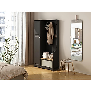 SPOFLYINN 0717-B0CRKLBTS6 Door Closet, One Size, Black as Shown