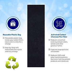 Captain's Compass Carbon Activated Pre-Filter 4-pack for use with the GermGuardian FLT5250PT True Hepa Filter with Pet Pure Treatment Filter C Pet