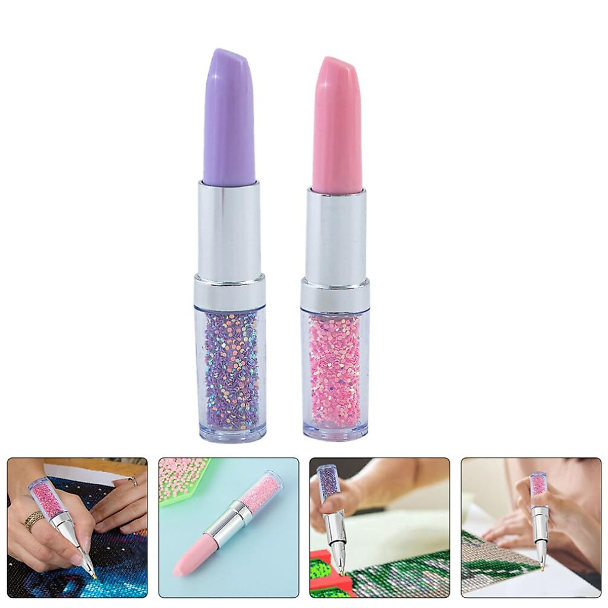 SEWACC 2pcs Diamond Embroidery Pen Rhinestone Picker Tool Diamond Dotting Pen Nail Pen for Diamond Rhinestone Painting Tool