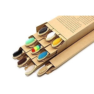 10 Pack Bamboo Toothbrushes, YOURSEE Natural Bamboo Toothbrush Eco-Friendly Organic Biodegradable Bamboo Handle and BPA Free Soft Bristles For Sensitive Gums