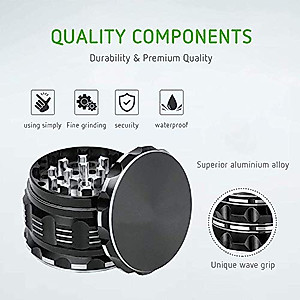2.5" Spice Grinder, with 4 Layers, Sharp Theeth, Large Capacity, Tool for Kitchen