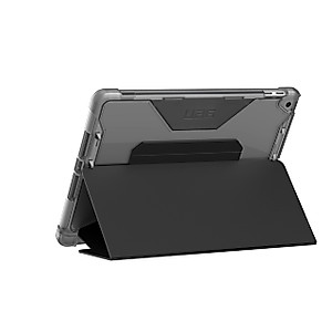 URBAN ARMOR GEAR UAG Designed for iPad 10.2 Case iPad 9th Generation 2021 iPad 8th Generation 2020, Black/Ice, Rugged Clear Multi-Angle Viewing Folio Stand with Pencil Holder Plyo Protective Cover