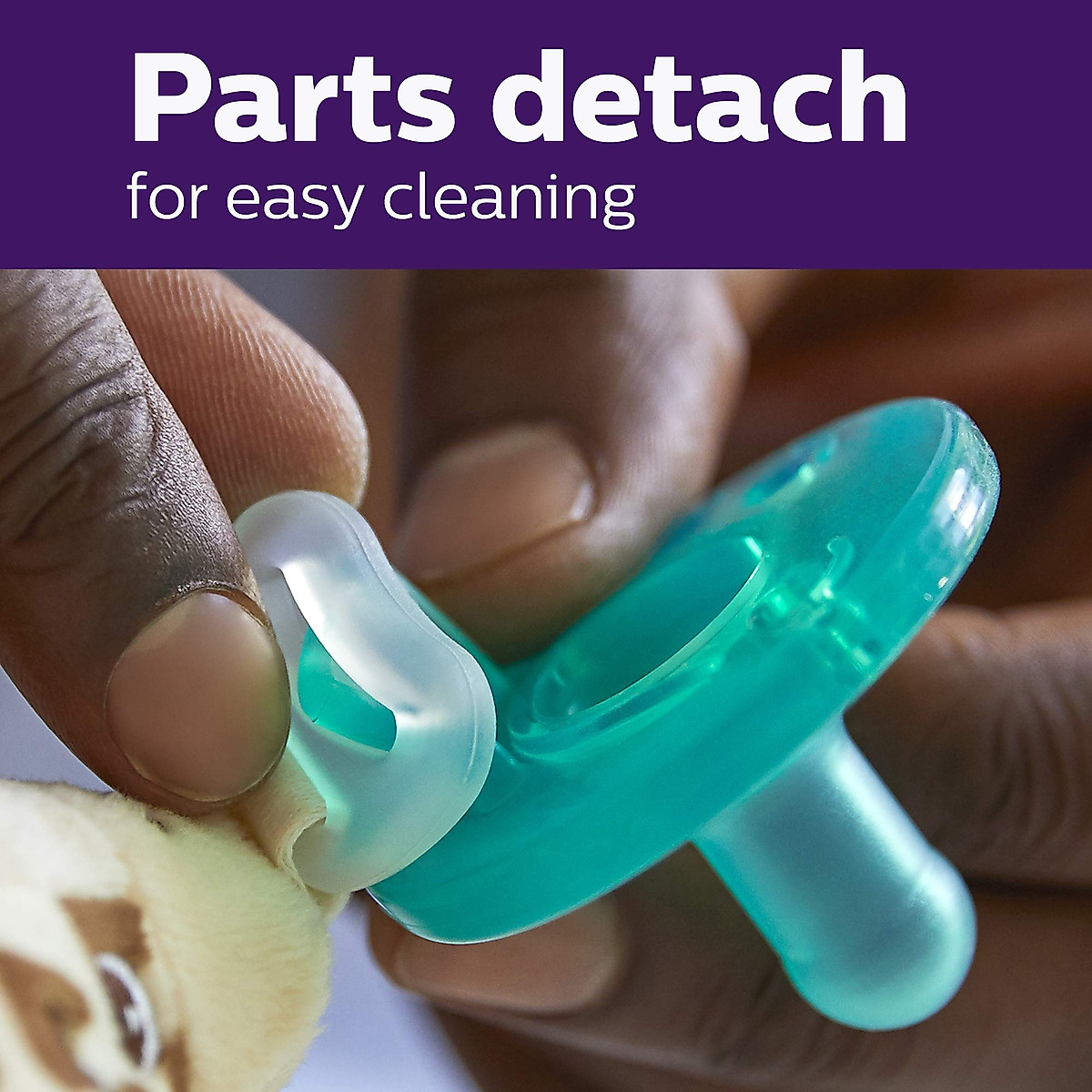 Philips AVENT Soothie Snuggle Pacifier Holder with Detachable Pacifier, Koala, 0m+, SCF347/06