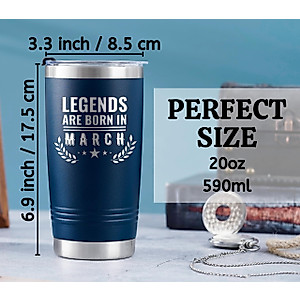 Onebttl Funny Birthday Gifts for Men, Happy Birthday Tumbler for Him, Coffee Mug with Lid, Mens Birthday Gift Ideas, Legends are Born in December