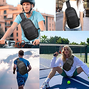 LANDICI Sling Bag Crossbody Backpack for Men, Waterproof Small Cross Body Shoulder Bag Chest Bag for Travel Hiking, Black