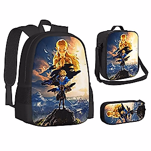 Game Backpack With Pencil Pouch And Shoulder Bag 3 Piece Boys Girls Backpack Combo Set 17in
