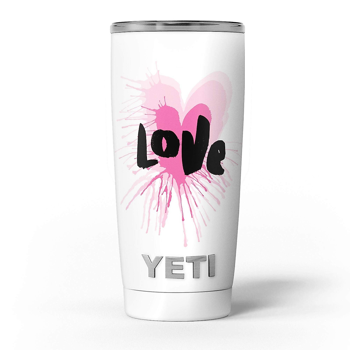 Design Skinz Splattered Pink Love - Skin Decal Vinyl Wrap Kit Compatible with The Yeti Rambler Cooler Tumbler Cups