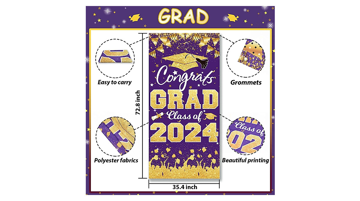 2024 Graduation Decorations - Class of 2024 Congrats Banner & Party ...
