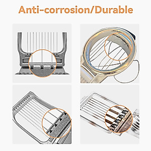 Egg Slicer for Hard Boiled Eggs Heavy Duty Fruit Egg Cutter with Stainless Steel Wire