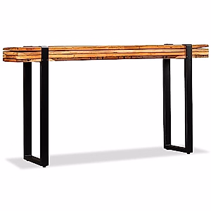 QJBSAVVA Console Table Solid Reclaimed Wood Adjustable,Large Space Dresser Entry Tables Narrow end Table Couch Table Suitable for Home, Office, Bedroom, Meeting Room