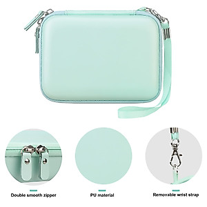 Canboc Hard Case for Phomemo D30 D35/Memoking D30/NIIMBOT D11 Label Maker, Portable Thermal Bluetooth Mini Label Printer Storage Bag, Mesh Bag fit Label Paper Tape Cable, Mint Green
