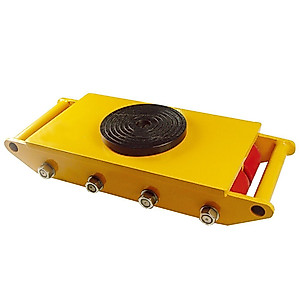 Machinery Mover, Industrial Machinery Mover 26000lb 12T Machinery Skate Polyurethane Steel Rollers Cap with 8 Rollers 360°Rotation (12T)