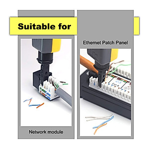 VCELINK Punch Down Impact Tool with 110 and 66 Blades, Network Wire Punch Down Impact Tool Kit, Keystone Impact Terminal Insertion Tools, Network Cable CAT6/CAT5/CAT3 Stripper