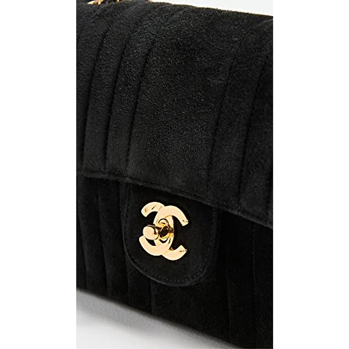 CHANEL Women's Pre-Loved Black Suede Vertical Flap 9", Black, One Size